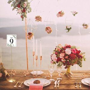 HOHIYA 12 Pcs Table Number Holders 12 Inch Place Card Holder Stands Brass Gold Tall for Photos Food Signs Memo Notes Weddings Restaurants Birthdays Party