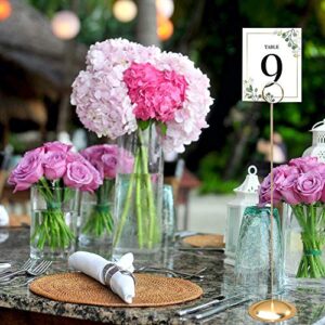 HOHIYA 12 Pcs Table Number Holders 12 Inch Place Card Holder Stands Brass Gold Tall for Photos Food Signs Memo Notes Weddings Restaurants Birthdays Party