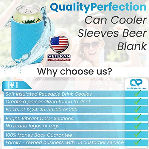 QualityPerfection Beer Can Cooler Sleeve, Neoprene Collapsible Coolie Economy Bulk Insulation with Stitches Perfect 4 Events,Custom DIY Projects - 12 Pack - Pattern (Firefighter)