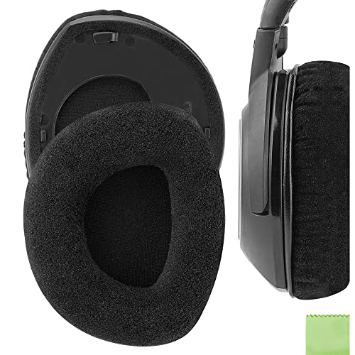 Geekria Comfort Velour Replacement Ear Pads for Sennheiser RS160, HDR160, RS170, HDR170, RS180, HDR180, Headphones Earpads, Headset Ear Cushion Repair Parts (Black)