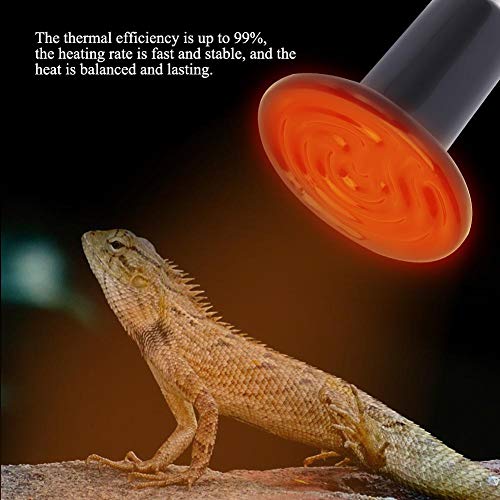 Fdit E27 Ceramic Heating Lamp Infrared Reptile Heat Lamp Bulb for Terrarium Aquarium Amphibian Snake Chickens Brooder Birds Pets 220V-240V(1#)