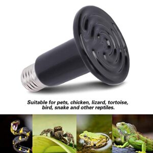 Fdit E27 Ceramic Heating Lamp Infrared Reptile Heat Lamp Bulb for Terrarium Aquarium Amphibian Snake Chickens Brooder Birds Pets 220V-240V(1#)