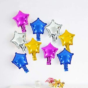 100 Pcs 5'' Silver Star Shaped Balloons Foil Balloons Mylar Balloons for Baby Shower, Gender Reveal, Wedding, Birthday or Engagement Party Decoration (Silver)