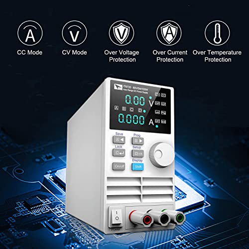 ITECH Variable DC Power Supply 60V/5A/100W Adjustable Lab Bench Power Supply Coarse and Fine Adjustments CC & CV Mode IT6720