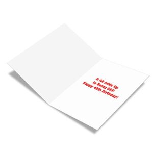 NobleWorks - 40th Birthday Card with Envelope - Funny Stationery Notecard for Birthdays, 40 Year Old Greeting - Age Equation 40 C7196MBG