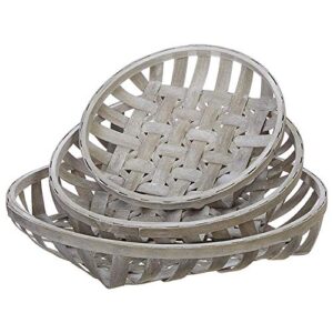 raz imports veranda 23.5" white washed tobacco basket, set of 3