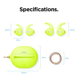 elago Earbuds Hook Cover Compatible with Apple AirPods 2 & 1 or EarPods Ergonomic Design, Durable Construction, Full Access [4 Pairs: 2 Large + 2 Small] (Neon Yellow)