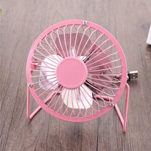 Acamifashion Portable Travel USB Charged Metal Mute Table Cooling Fan Home Office Air Cooler - Black