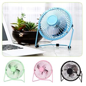 Acamifashion Portable Travel USB Charged Metal Mute Table Cooling Fan Home Office Air Cooler - Black