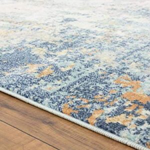 LUXE WEAVERS Abstract Blue Multi Colored 8 x 10 Modern Area Rug