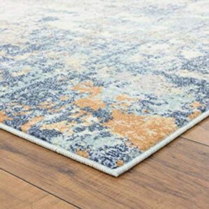 LUXE WEAVERS Abstract Blue Multi Colored 8 x 10 Modern Area Rug