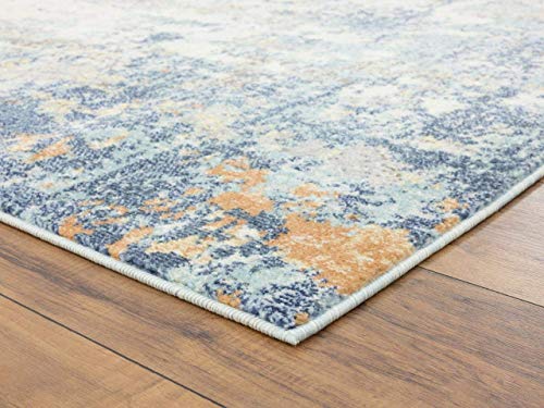 LUXE WEAVERS Abstract Blue Multi Colored 8 x 10 Modern Area Rug