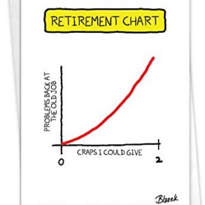 NobleWorks - Funny Retirement Card with Envelope, Colorful Retiree Congrats Greeting - Retirement Chart C3257RTG