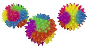 bonka bird toys 3317 pk3 large rainbow spike ball foot talon bird toys