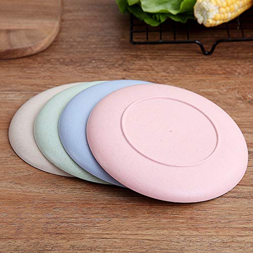 JUCOXO Small Plate Wheat Straw Plates - 5 Pack 5.9" Unbreakable Microwave Safe Plates, Reusable Plastic Plates for Snack Appetizer