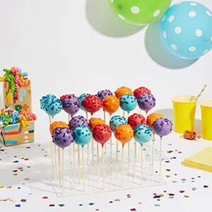 Cal's Cake Pops Premium 24 Hole (2 Dozen) Large Cake Pop Display Stand | Wider Spacing & Holes | Extra Support for 6'' OR 8'' Cake Pop Sticks, Clear