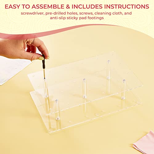 Cal's Cake Pops Premium 24 Hole (2 Dozen) Large Cake Pop Display Stand | Wider Spacing & Holes | Extra Support for 6'' OR 8'' Cake Pop Sticks, Clear