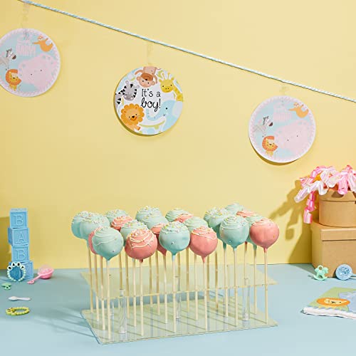 Cal's Cake Pops Premium 24 Hole (2 Dozen) Large Cake Pop Display Stand | Wider Spacing & Holes | Extra Support for 6'' OR 8'' Cake Pop Sticks, Clear