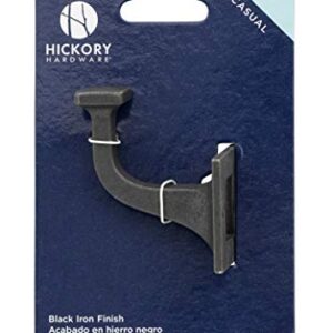 Hickory Hardware Forge Collection Coat Hooks, Wall Hooks for Hanging Coats, Hats, Towels, Robes and More, 2-3/4 Inch Long, Black Iron, 1 Pack