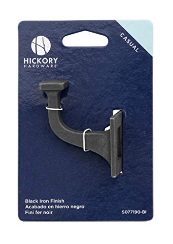 Hickory Hardware Forge Collection Coat Hooks, Wall Hooks for Hanging Coats, Hats, Towels, Robes and More, 2-3/4 Inch Long, Black Iron, 1 Pack