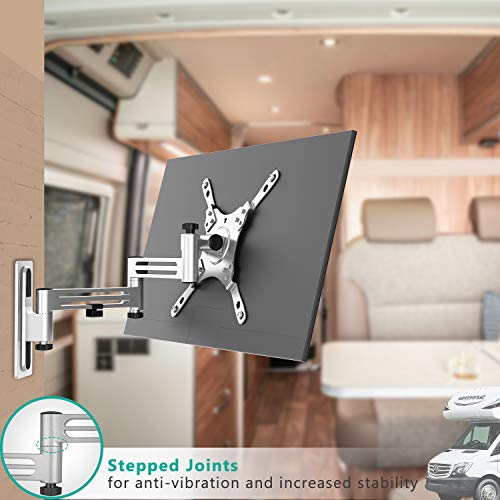 WALI RV TV Mount, Lockable TV Wall Mount for Camper Trailer Motor Home, Full Motion Anti-Vibration Arm for 13-43 inch LED, LCD Flat Screens and Monitors, up to 33lbs (1343LK)