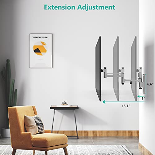 WALI RV TV Mount, Lockable TV Wall Mount for Camper Trailer Motor Home, Full Motion Anti-Vibration Arm for 13-43 inch LED, LCD Flat Screens and Monitors, up to 33lbs (1343LK)