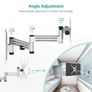 WALI RV TV Mount, Lockable TV Wall Mount for Camper Trailer Motor Home, Full Motion Anti-Vibration Arm for 13-43 inch LED, LCD Flat Screens and Monitors, up to 33lbs (1343LK)