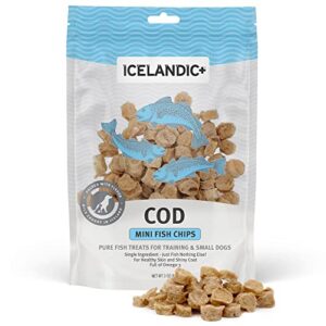 Icelandic+ Plus Mini Cod Fish Chips Training Dog Treat, 3oz Bag