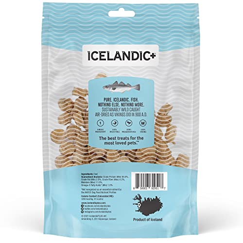 Icelandic+ Plus Mini Cod Fish Chips Training Dog Treat, 3oz Bag