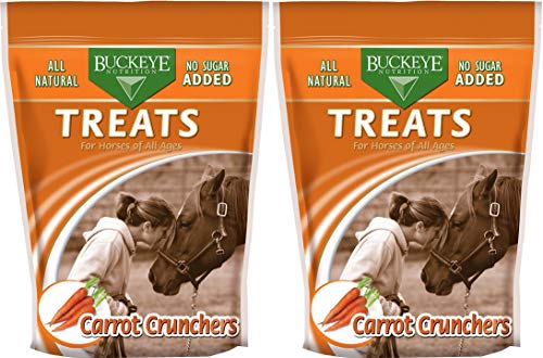 Buckeye Nutrition 2 Pack of Carrot Crunchers Horse Treats, 4 Pounds Each, All Natural, No Sugar Added