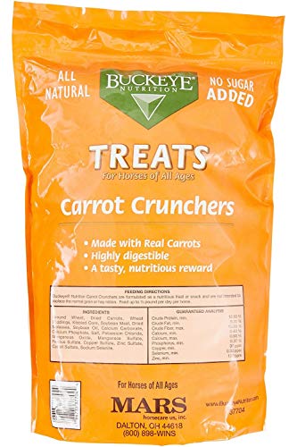 Buckeye Nutrition 2 Pack of Carrot Crunchers Horse Treats, 4 Pounds Each, All Natural, No Sugar Added