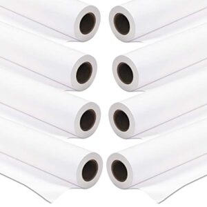 20lb bond paper - 8 rolls at bulk pricing - 24" x 150' - 2" core - 92 bright white - compatible with inkjet plotter printers (hp designjet, canon & more).