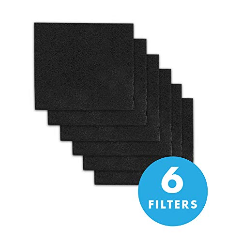 6-Piece Litter Box Filters for Hooded Cat Litter Box – Activated Charcoal Filters Eliminate up to 99% of Litter Box Odors – 6 Inch x 6.5 Inch Trimmable Pads