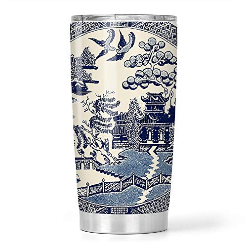 China Blue Willow Stainless Steel Tumbler 20oz Travel Mug