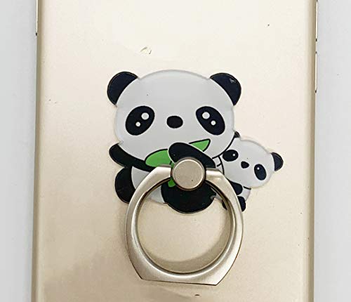 GoldenEL Universal 360 Degree Rotating Finger Ring Stand Holder Kickstand for Cell Phone iPhone or Tablet - Panda (Panda with Baby)