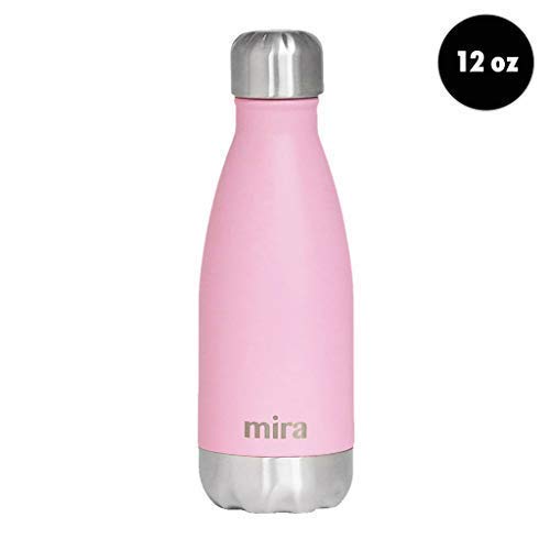 MIRA Child Lunch Bundle with 13.5oz Insulated Food Jar (Pink) and 12oz Insulated Cola Shaped Bottle (Pink)