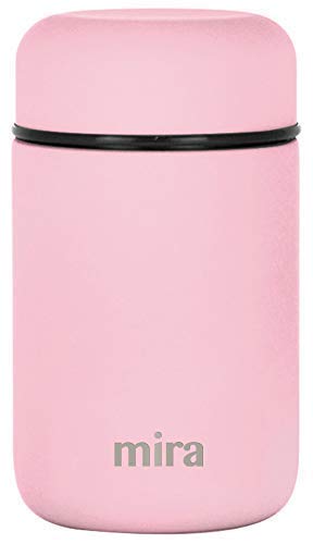 MIRA Child Lunch Bundle with 13.5oz Insulated Food Jar (Pink) and 12oz Insulated Cola Shaped Bottle (Pink)