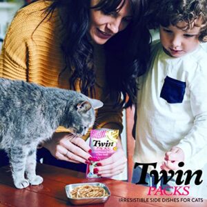 INABA Twin Packs for Cats, Grain-Free Shredded Chicken & Broth Gelée Side Dish/Topper Pouch, 1.4 Ounces per Serving, 16.8 Ounces Total (12 Servings), Tuna & Chicken Recipe in Tuna Broth