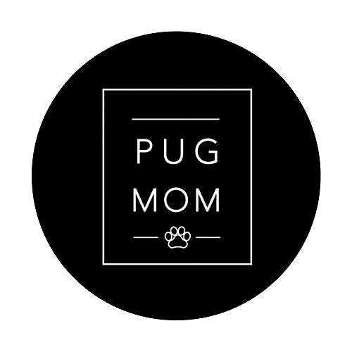 Cute Pug Lover Dog Mom Gift, Minimalist Pug Dog Mom PopSockets Swappable PopGrip