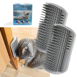 yuntop 2 pack softer cat corner self groomer with catnip wall corner massage comb corner scratcher pet grooming brush comb grooming wall brush self massage tool for long & short fur kitten cats dogs