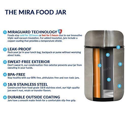 MIRA Child Lunch Bundle with 13.5oz Insulated Food Jar (Teal) and 12oz Insulated Cola Shaped Bottle (Teal)