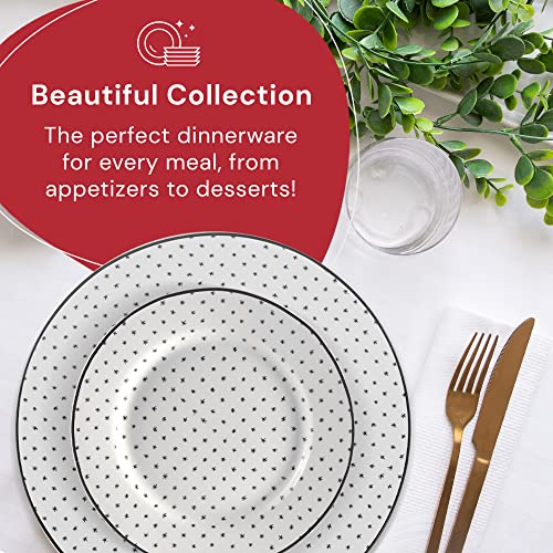 Safdie & Co. - Black & White Sketch Plates and Bowls Sets, Modern Dinnerware Set, Kitchen Dinnerware Sets, Indoor and Outdoor Plates, 12-Piece Kitchen Plates and Bowls Set, Dishwasher Safe