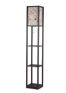 adesso sl1162-25 script shelf floor lamp, brown