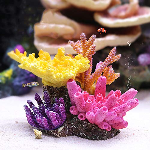 Danmu 1Pc of Polyresin Coral Ornaments, Aquarium Coral Decor for Fish Tank Aquarium Decoration 4 1/2" x 2 1/2" x 2 3/5"