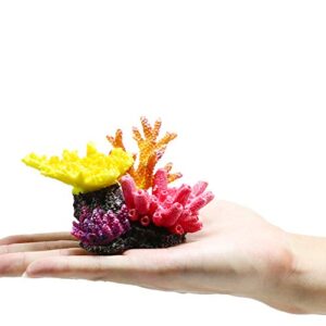 Danmu 1Pc of Polyresin Coral Ornaments, Aquarium Coral Decor for Fish Tank Aquarium Decoration 4 1/2" x 2 1/2" x 2 3/5"