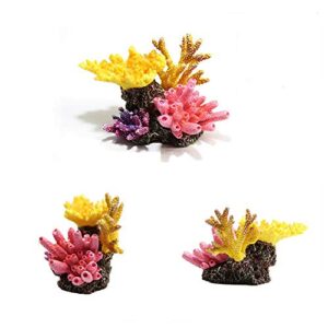 Danmu 1Pc of Polyresin Coral Ornaments, Aquarium Coral Decor for Fish Tank Aquarium Decoration 4 1/2" x 2 1/2" x 2 3/5"