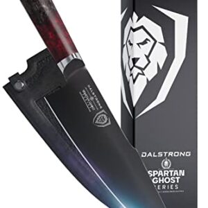 Dalstrong Chef Knife - 8 inch - Spartan Ghost Series - American Forged S35VN Powdered Steel Kitchen Knife - Maple & Red Resin Handle - Razor Sharp Cooking Knife -Sheath Included