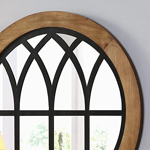 FirsTime & Co. Covington Farmhouse Black Arch Mirror, American Crafted, Rustic Brown, 30 x 1.1 x 30 ,