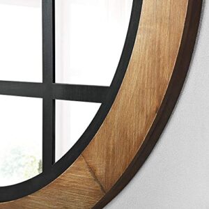 FirsTime & Co. Covington Farmhouse Black Arch Mirror, American Crafted, Rustic Brown, 30 x 1.1 x 30 ,