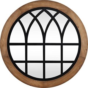 FirsTime & Co. Covington Farmhouse Black Arch Mirror, American Crafted, Rustic Brown, 30 x 1.1 x 30 ,